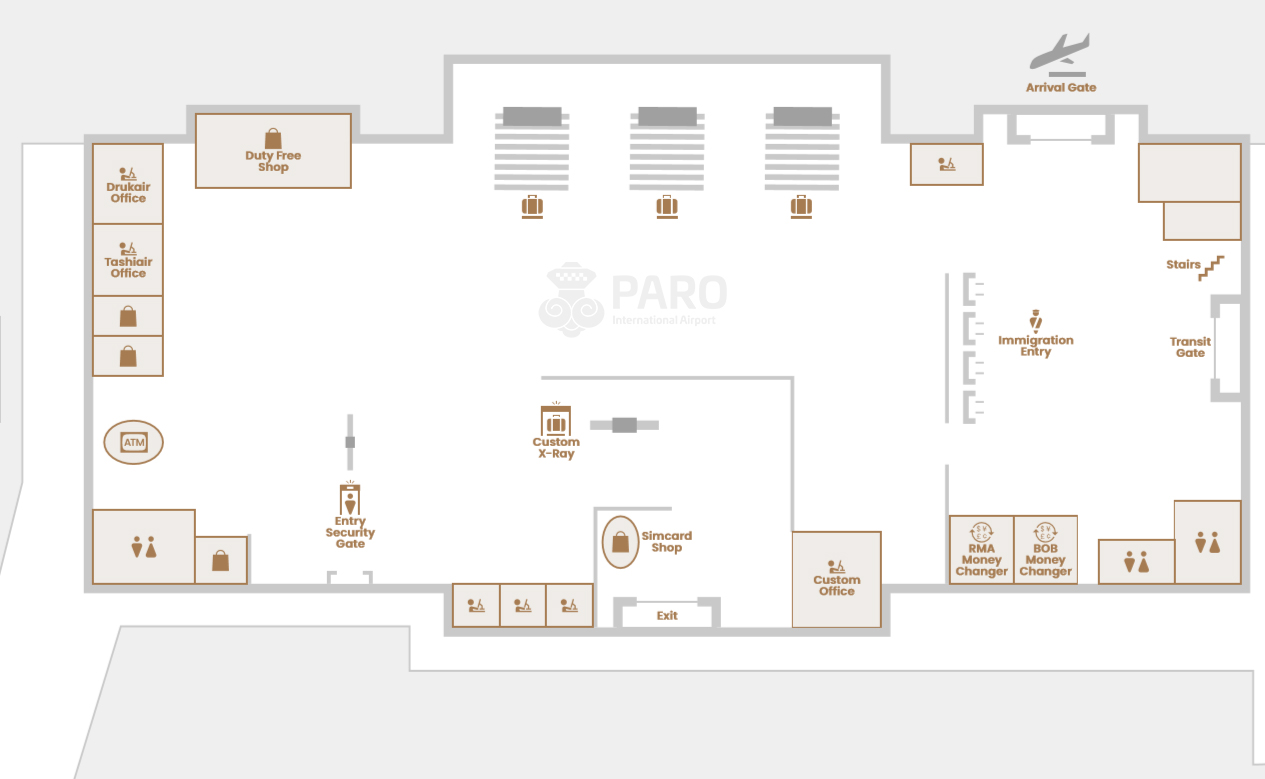 Airport Map - Paro International Airport (Bhutan)